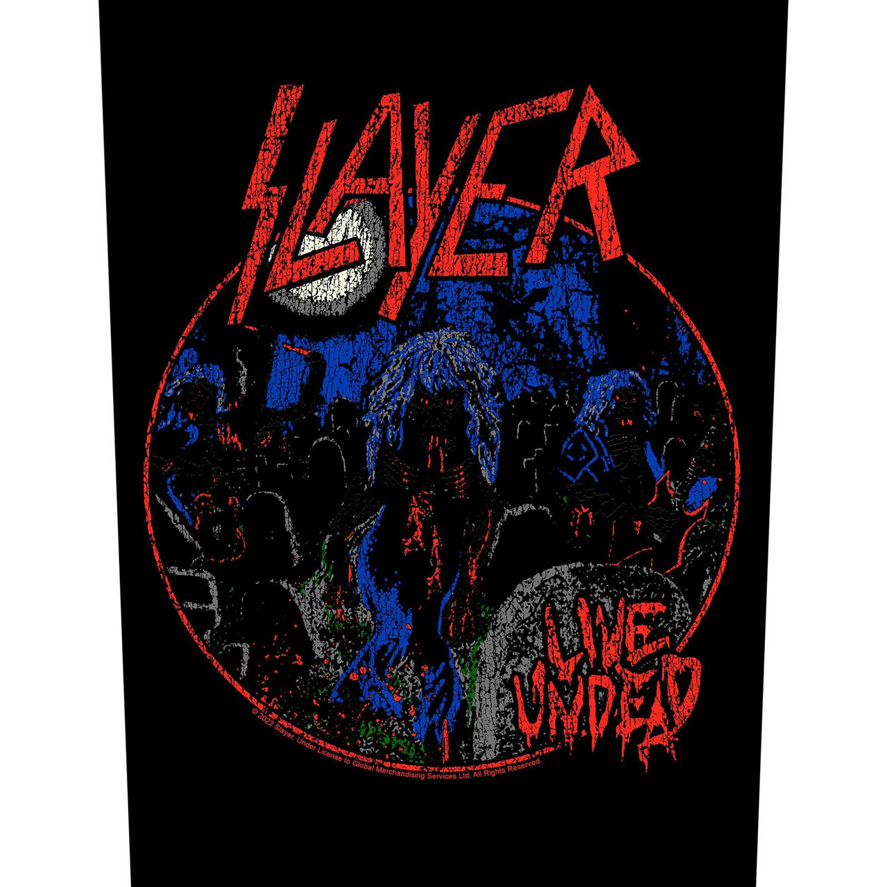 Slayer 'Live Undead' (Black) Back Patch | Eyesore Merch