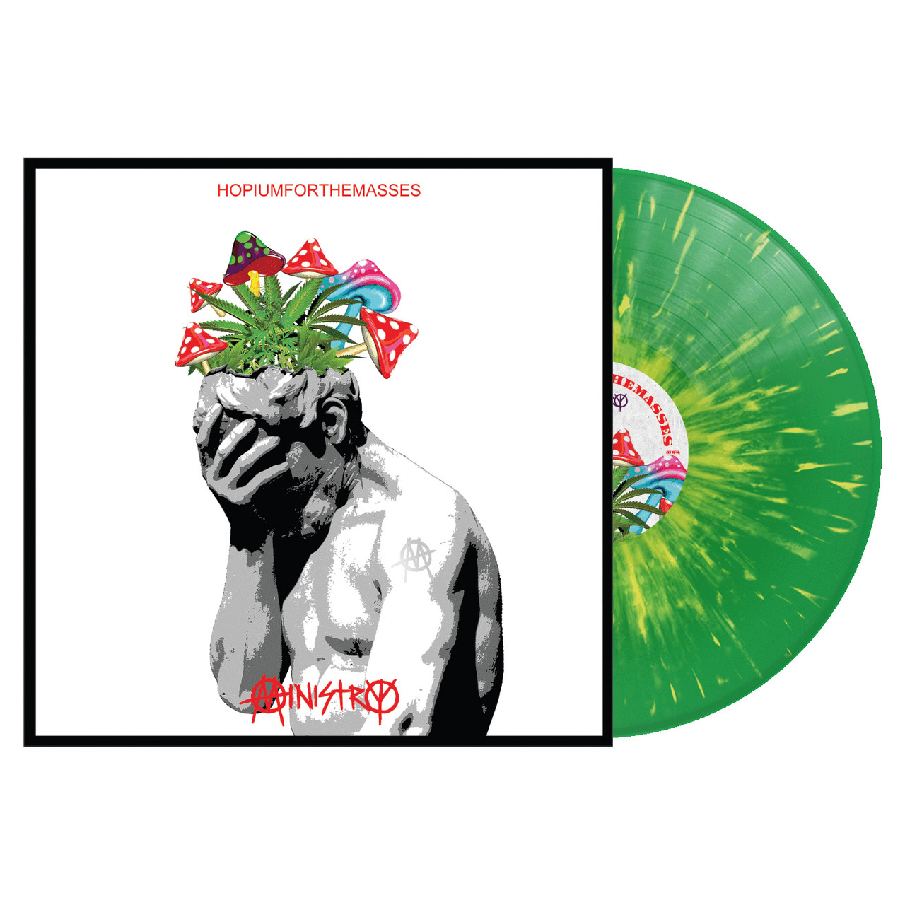 Ministry 'HOPIUMFORTHEMASSES' LP Green Yellow Splatter Vinyl