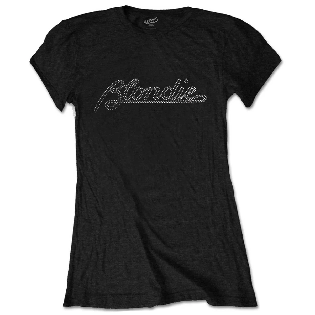 Blondie 'Logo Diamante' (Black) Womens Fitted T-Shirt | Eyesore Merch
