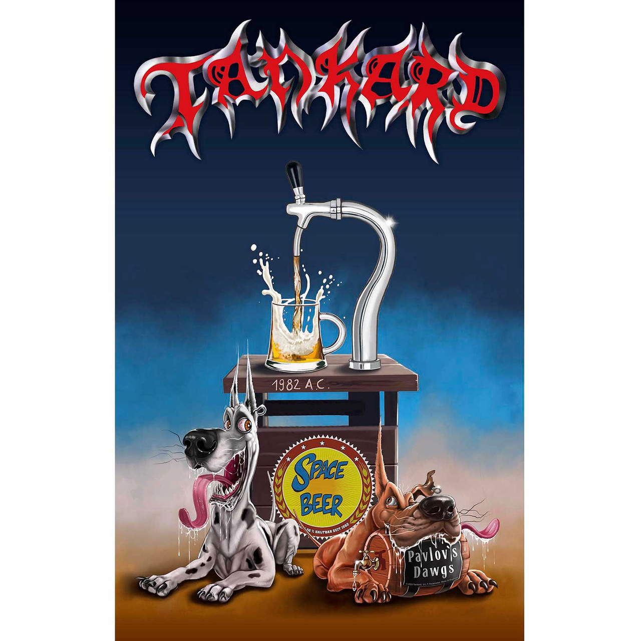 Tankard 'Pavlov's Dawgs' Textile Poster | Eyesore Merch