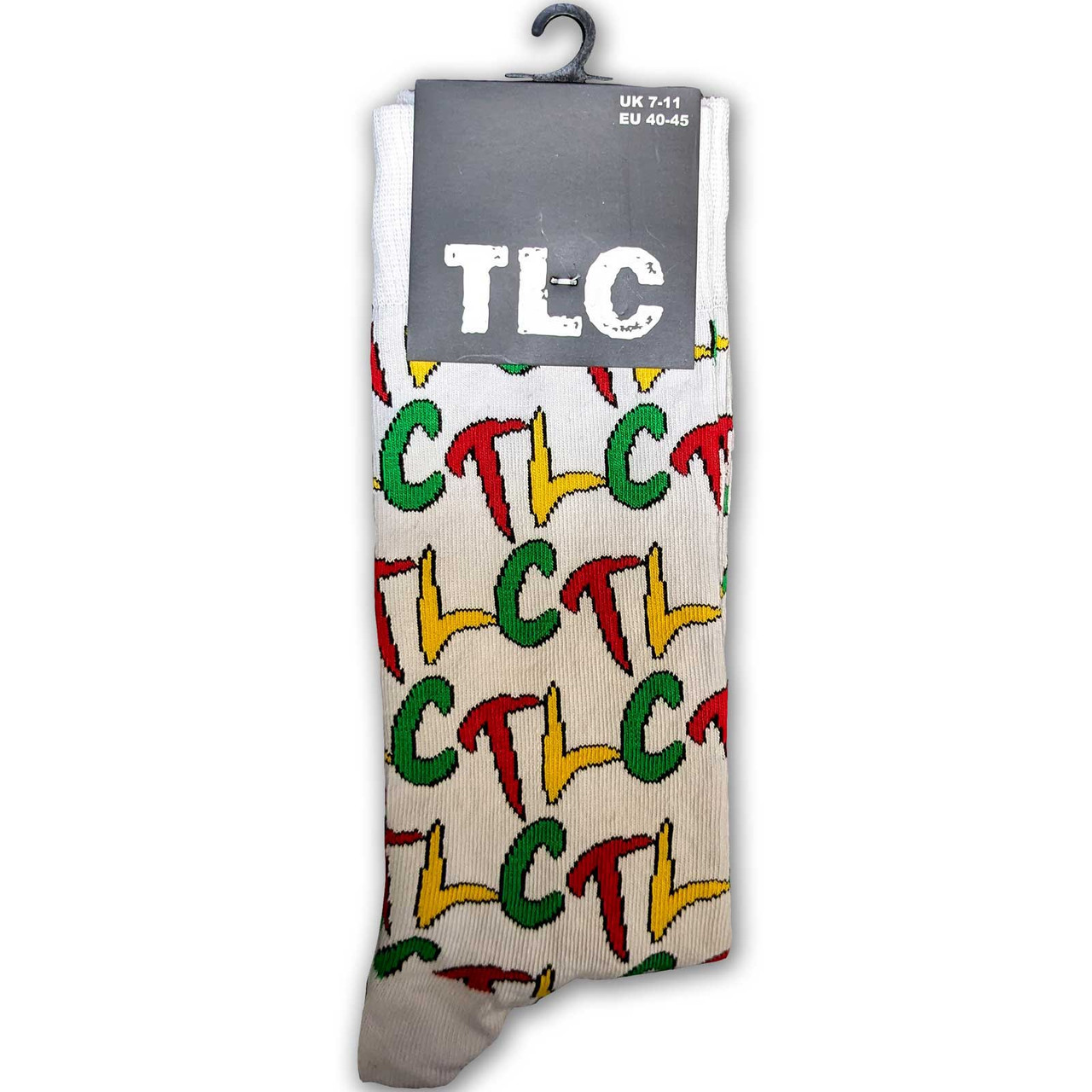 TLC 'Logo Repeat' (White) Socks (One Size = UK 7-11) Â¦ Eyesore Merch