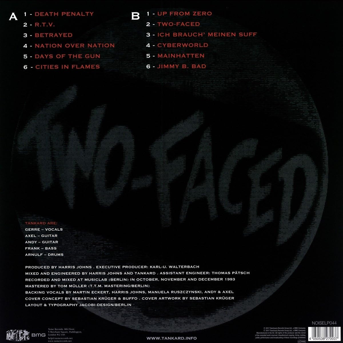 Tankard 'Two Faced' LP Grey Black Split Vinyl