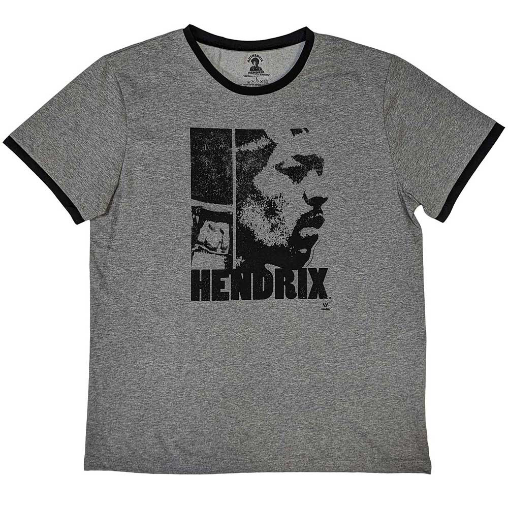 Jimi Hendrix 'Let Me Live' (Grey) Ringer T-Shirt | Eyesore Merch