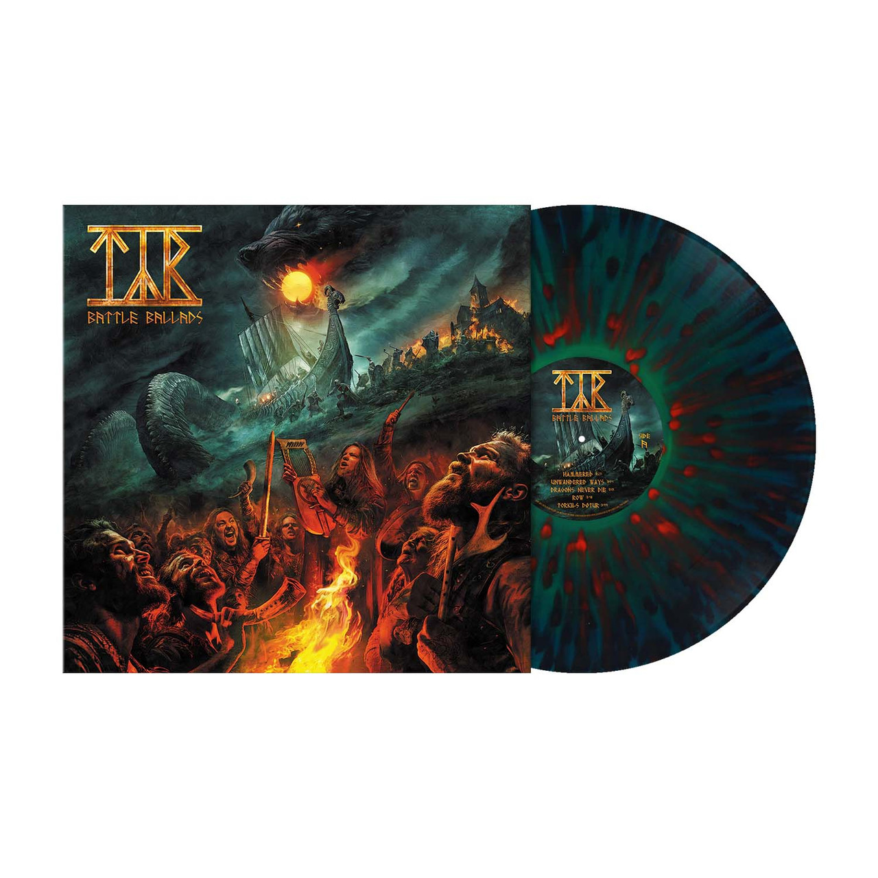 Tyr 'Battle Ballads' LP Teal Green Melt With Red Splatter Vinyl