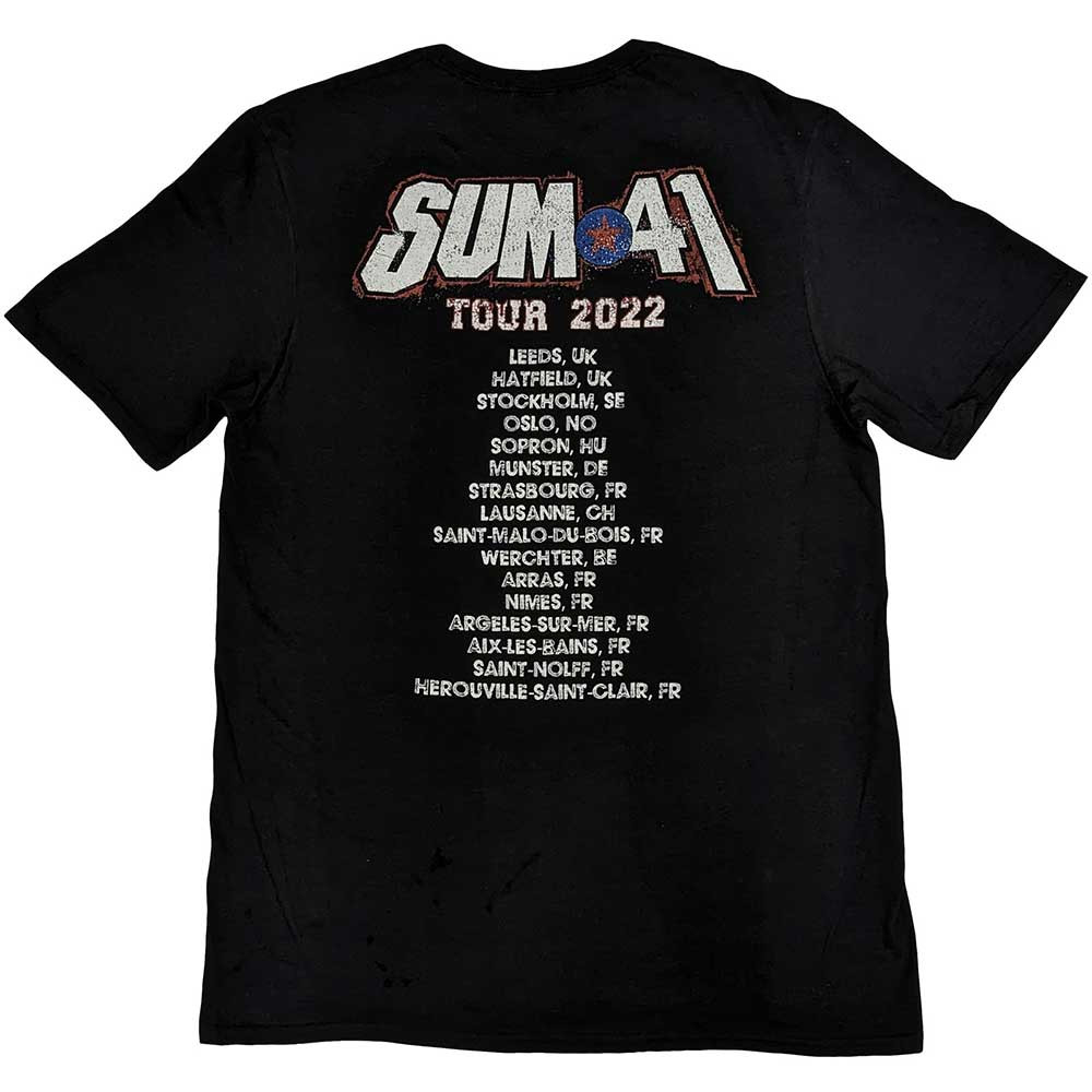 Sum 41 'AKNF Grid European Tour 2022' (Black) T-Shirt Â¦ Eyesore Merch