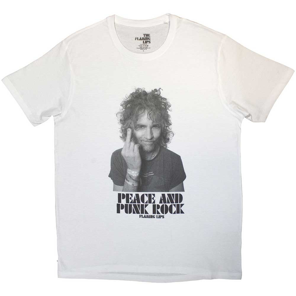The Flaming Lips 'Peace and Punk' (White) T-Shirt Â¦ Eyesore Merch