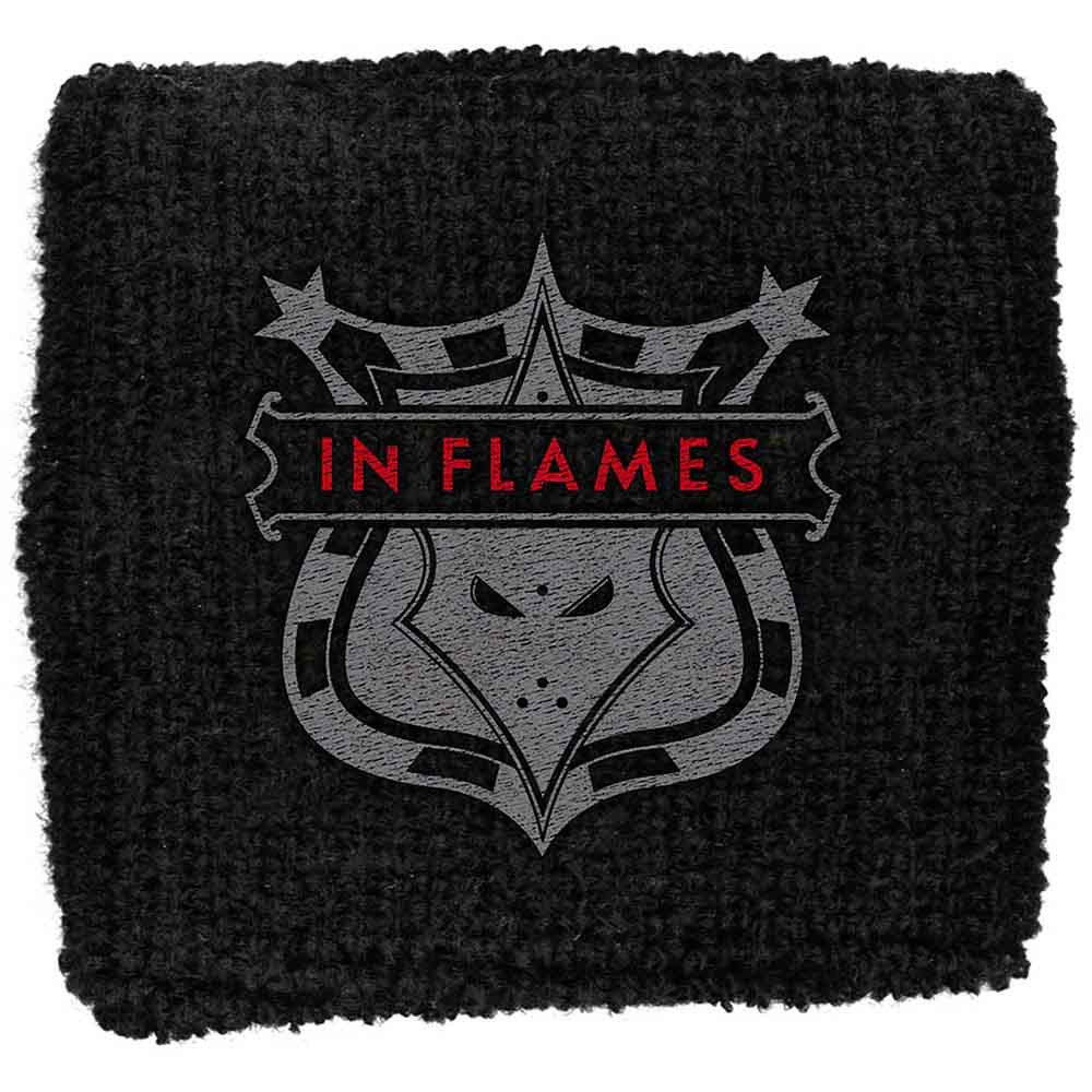 In Flames 'Shield' (Black) Wristband | Eyesore Merch