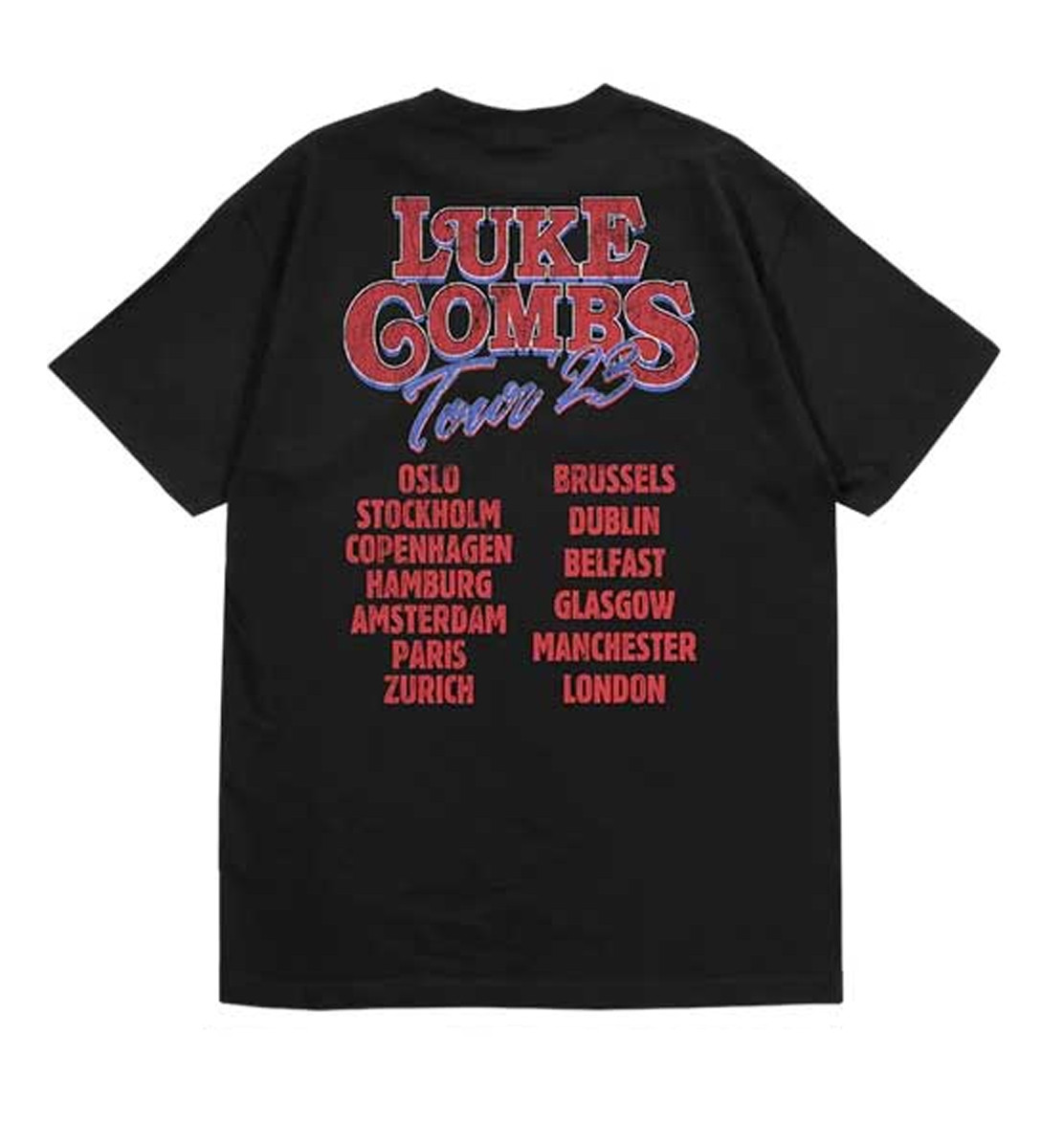 Luke Combs 'Tour '23 Smashing Beer' (Black) T-Shirt | Eyesore Merch