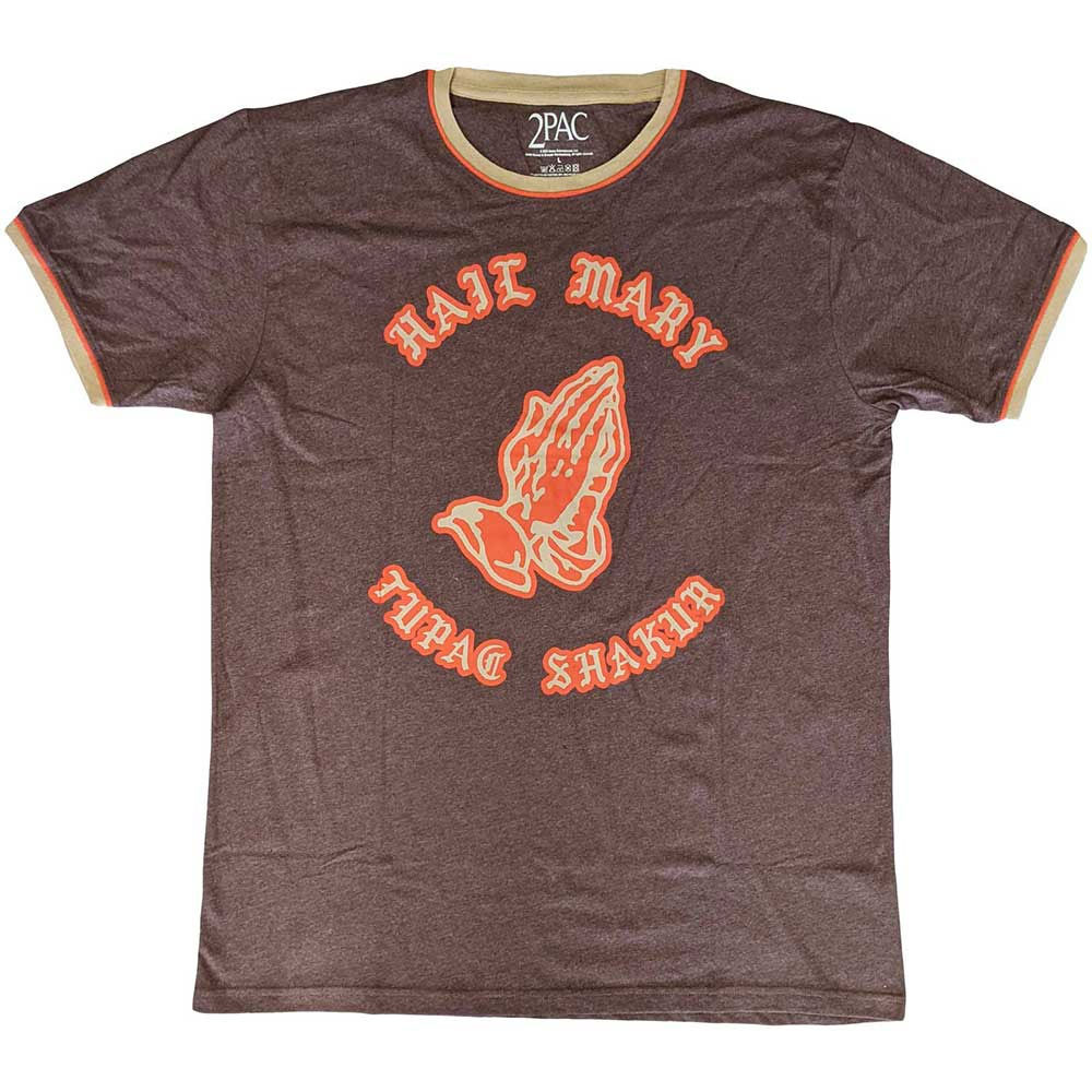 Tupac 'Hail Mary' (Brown) Ringer T-Shirt | Eyesore Merch