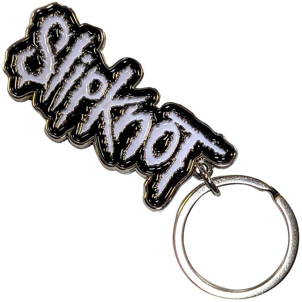 Slipknot 'White Logo Black Border' Keyring | Eyesore Merch