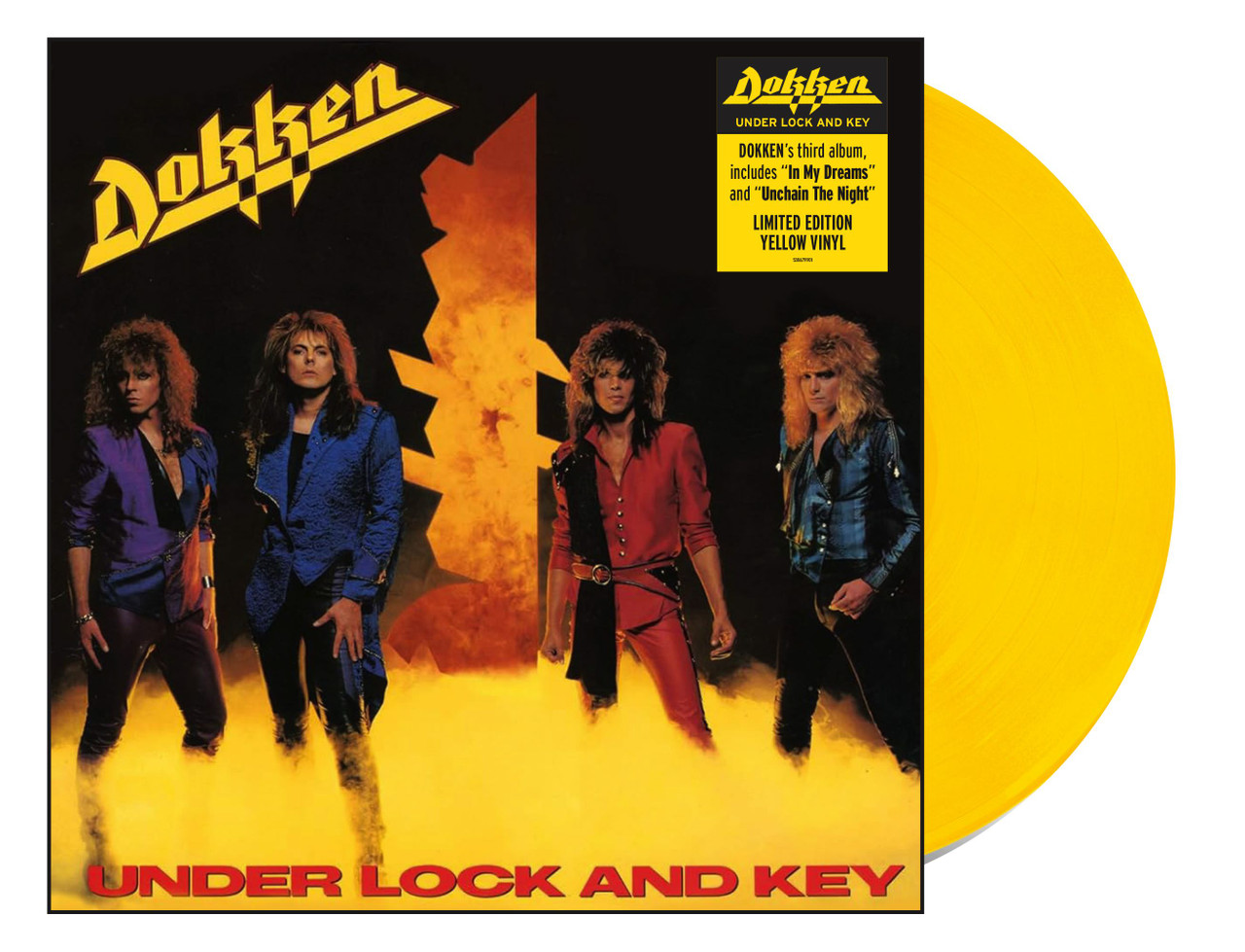 Dokken 'Under Lock And Key' LP Yellow Vinyl