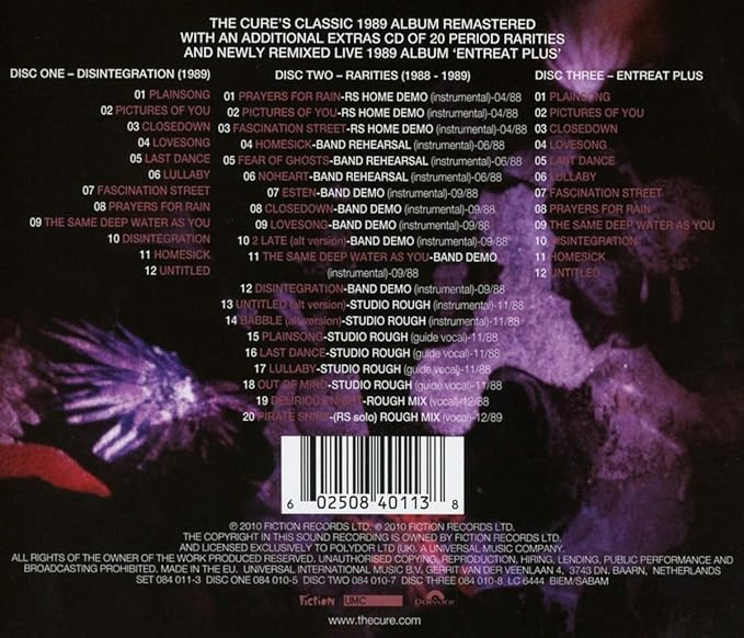 The Cure 'Disintegration' 3CD Set