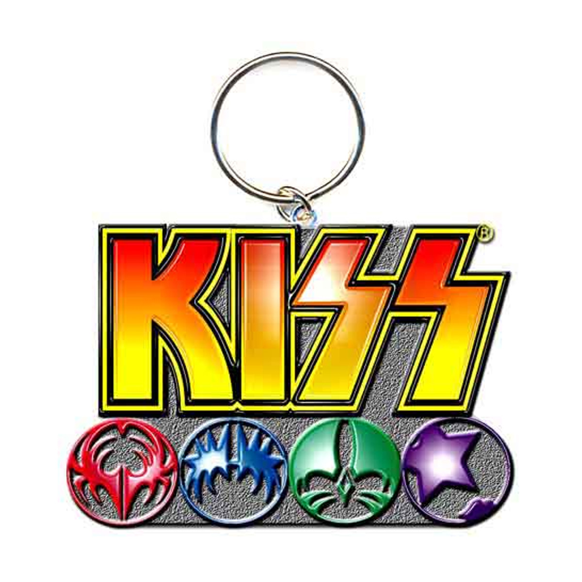 KISS 'Logo & Icons' Keyring | Eyesore Merch