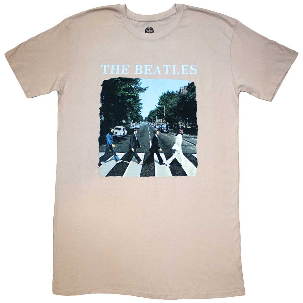 The Beatles 'Abbey Road & Logo' (Sand) Womens T-Shirt Dress | Eyesore Merch