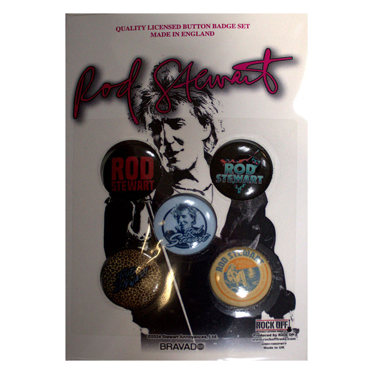 Rod Stewart 'Logos' Button Badge Pack | Eyesore Merch