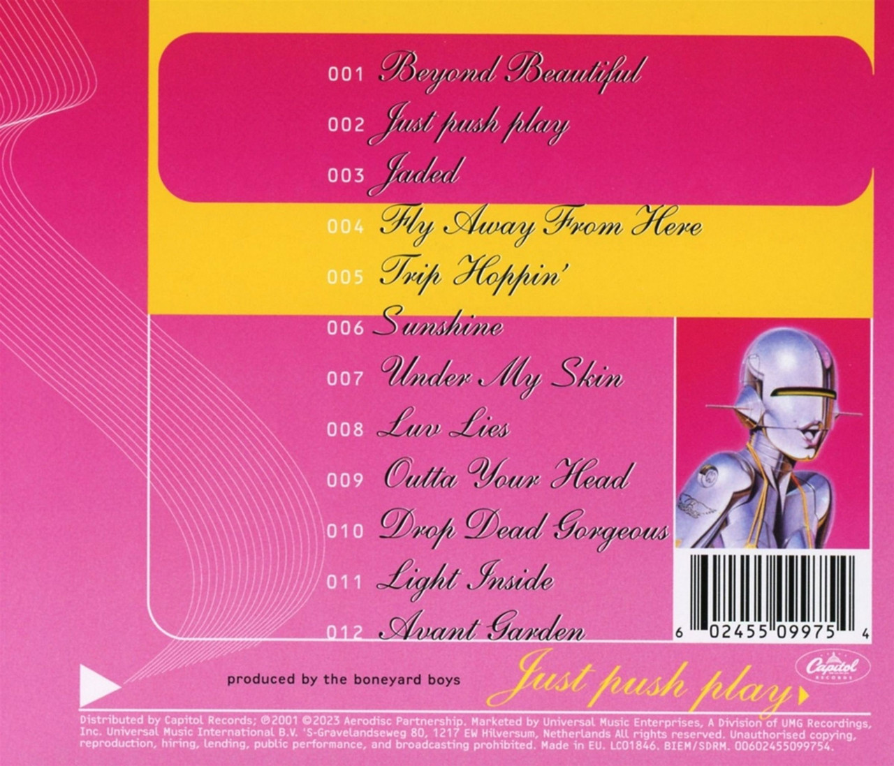 Aerosmith 'Just Push Play' CD Jewel Case | Eyesore Merch