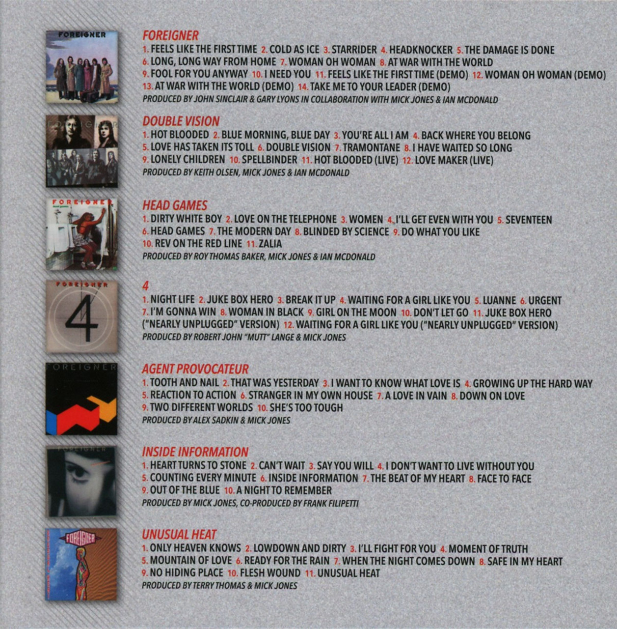 Foreigner 'The Complete Atlantic Studio Albums 1977 - 1991' 7CD Box Set