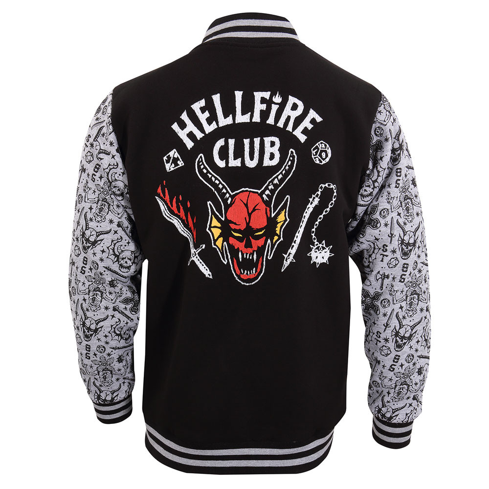 Stranger Things 'Hellfire Club' (Black) Varsity Jacket | Eyesore Merch