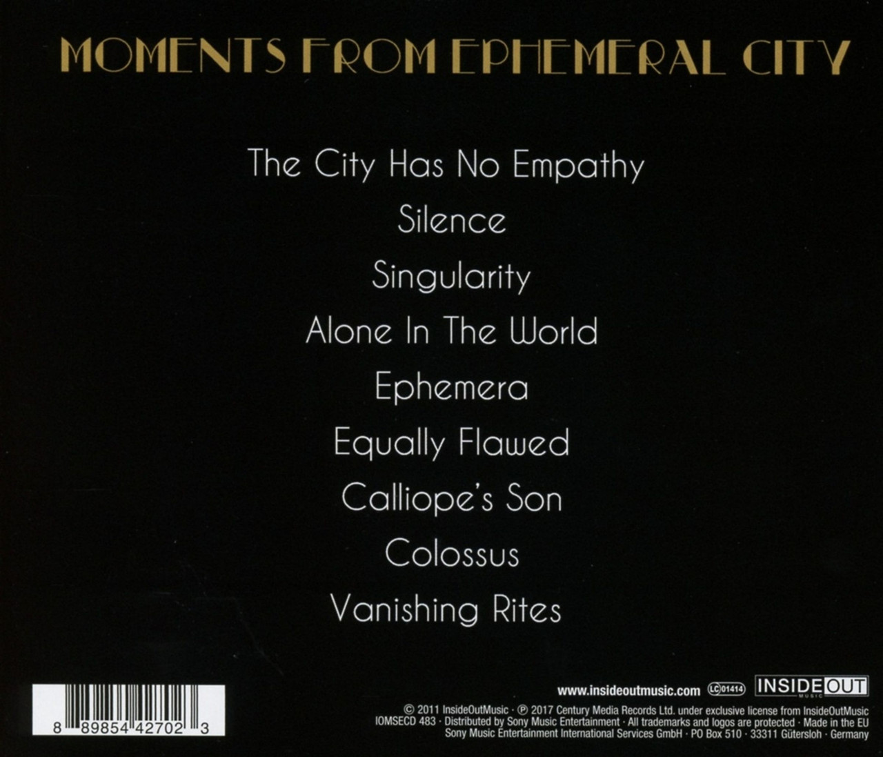 Caligula's Horse 'Moments From Ephemeral City' CD
