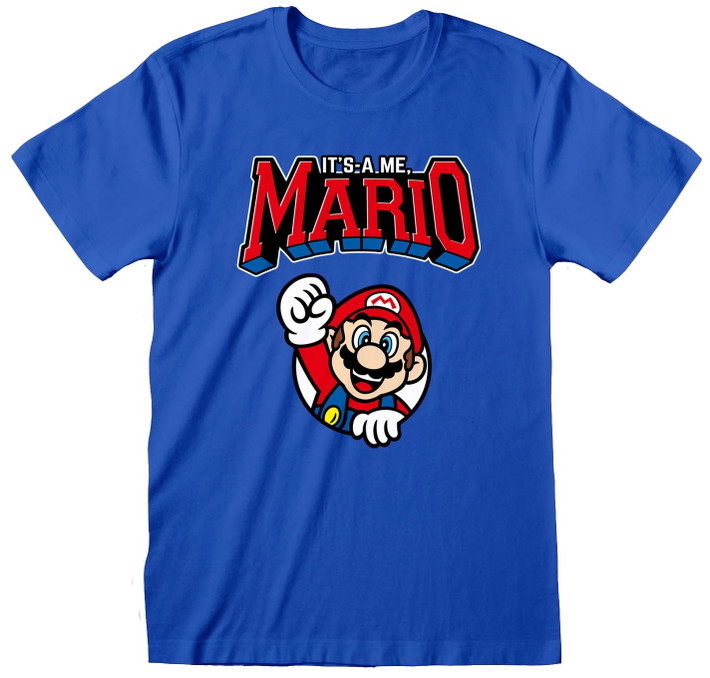 Nintendo Super Mario 'Mario Varsity' (Blue) Kids T-Shirt