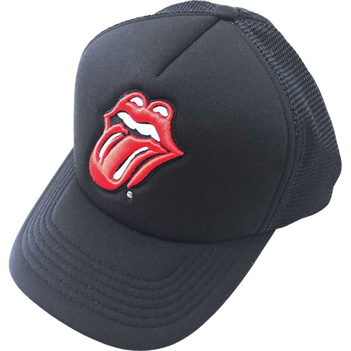 The Rolling Stones 'Classic Tongue' (Black) Trucker Cap | Eyesore Merch