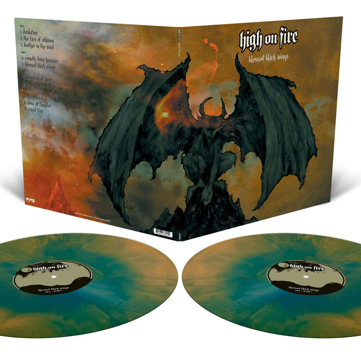 High on Fire 'Blessed Black Wings' 2LP Aqua Blue Halloween Orange ...