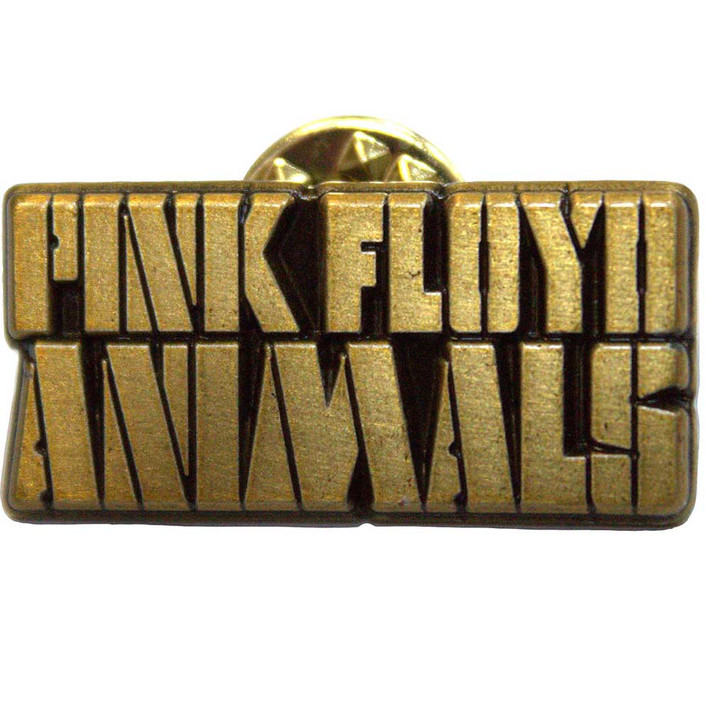 Pink Floyd 'Animals Gold Text Logo' Pin Badge | Eyesore Merch