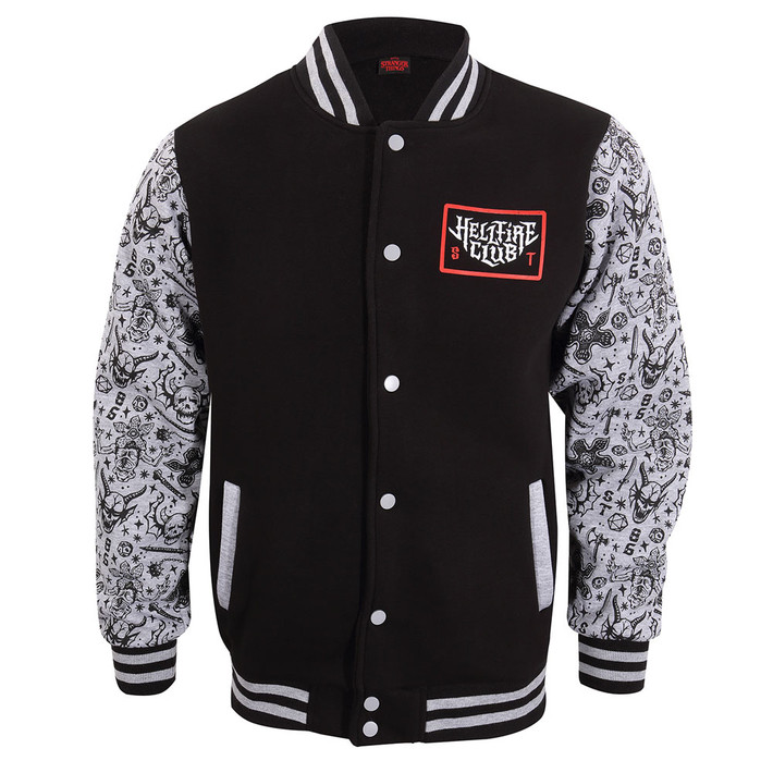 Stranger Things 'Hellfire Club' (Black) Varsity Jacket | Eyesore Merch
