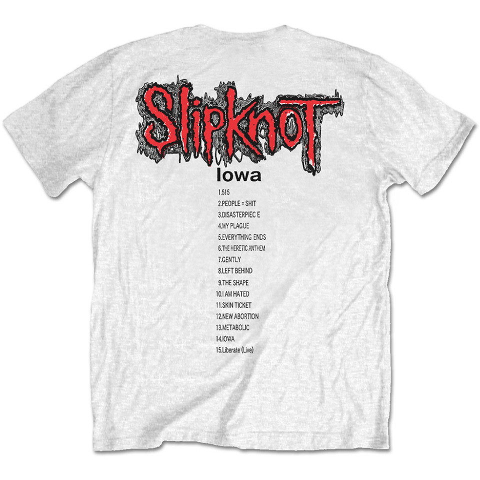 Slipknot 'Iowa Tracklist' (White) T-Shirt