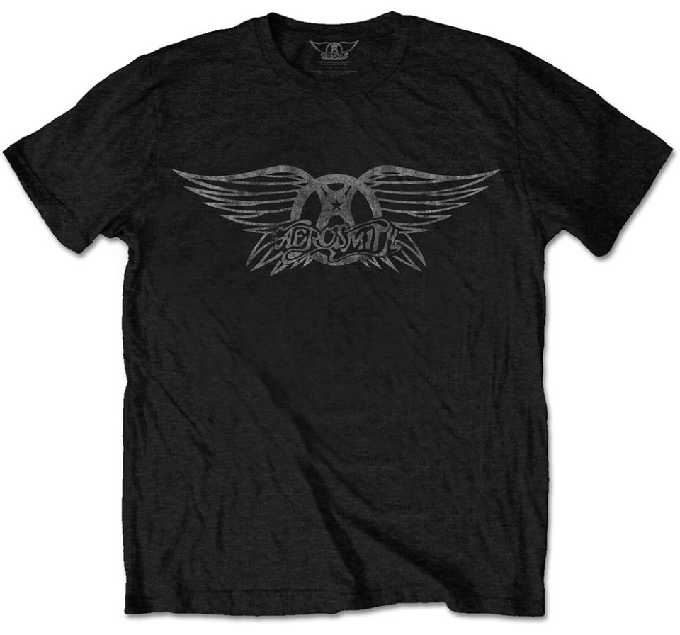 Aerosmith Vintage Logo Black T Shirt