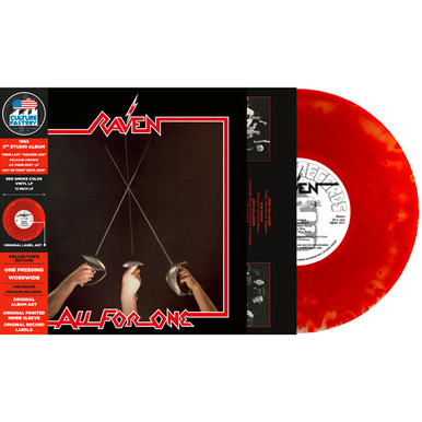 Raven 'All For One' LP Cloudy Black Red Vinyl