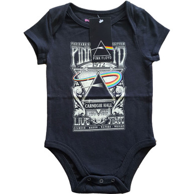 Pink Floyd 'Carnegie Hall Poster' (Black) Baby Grow | Eyesore Merch