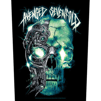 Avenged Sevenfold 'Mechanical Skull' (Black) Back Patch | Eyesore Merch