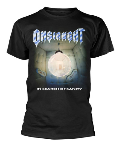 Onslaught 'In Search Of Sanity' (Black) T-Shirt | Eyesore Merch