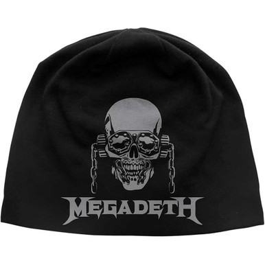 Megadeth 'Vic / Logo JD Print' (Black) Beanie Hat | Eyesore Merch