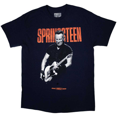 Bruce Springsteen 'Tour '23 Guitar' (Navy Blue) T-Shirt | Eyesore Merch