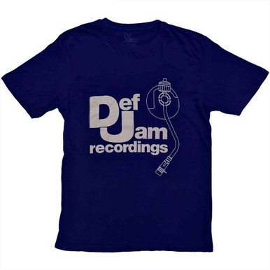 Def Jam Recordings 'Logo & Stylus' (Navy) T-Shirt | Eyesore Merch
