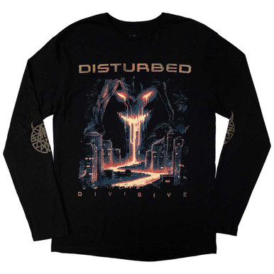 Disturbed 'European Tour '23 Divisive' (Black) Long Sleeve Shirt | Eyesore Merch