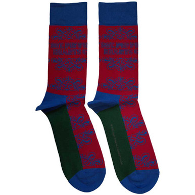 The Beatles 'Sgt Pepper Text Outlines' (Red) Socks (One Size = UK 7-11 ...