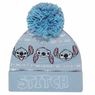 Disney Lilo & Stitch 'Ski' (Blue) Bobble Beanie Hat | Eyesore Merch