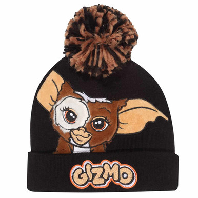 Gremlins 'Gizmo Fur Face' (Black) Bobble Beanie Hat | Eyesore Merch