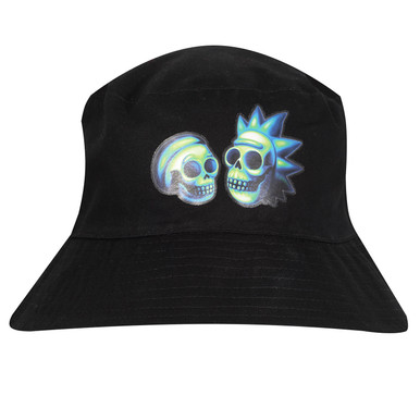 Rick And Morty 'Neon Skull' (Black) Reversible Bucket Hat | Eyesore Merch