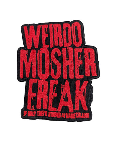 SLF 'Weirdo Mosher Freak Red' Iron On Patch Large | Eyesore Merch