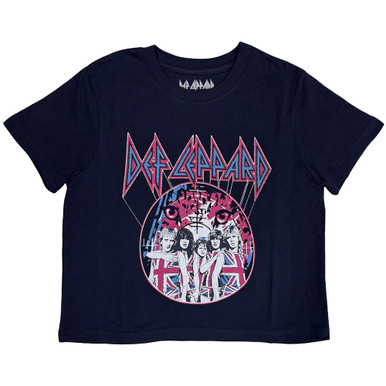 Def Leppard 'Pyro Tour' (Blue) Womens Crop Top ¦ Eyesore Merch