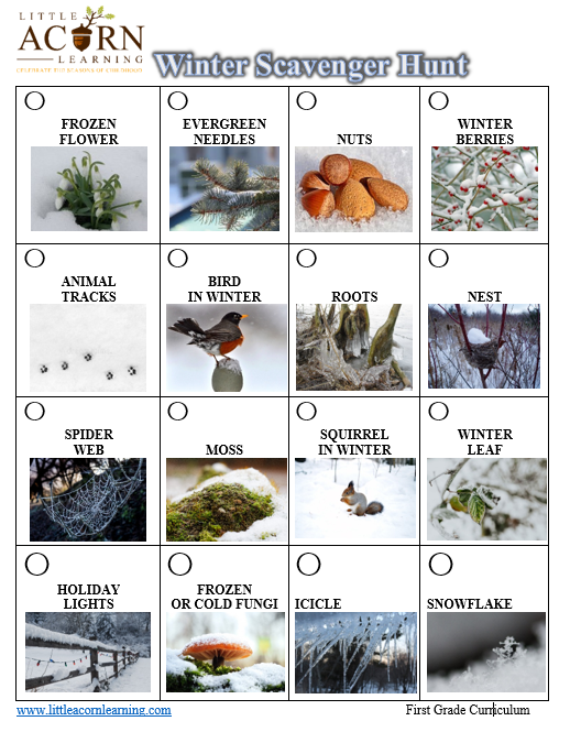 Free Winter Scavenger Hunt - Little Acorn Learning