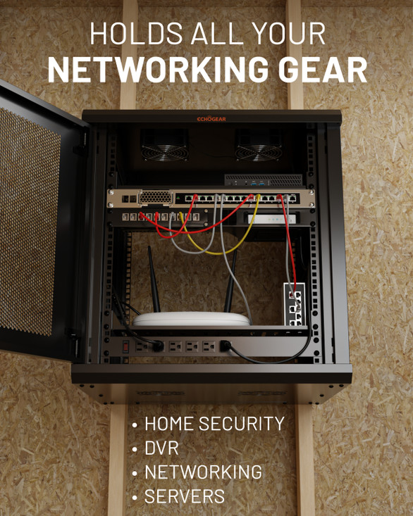 12U Open Enclosed Rack With 2 Rack Shelves