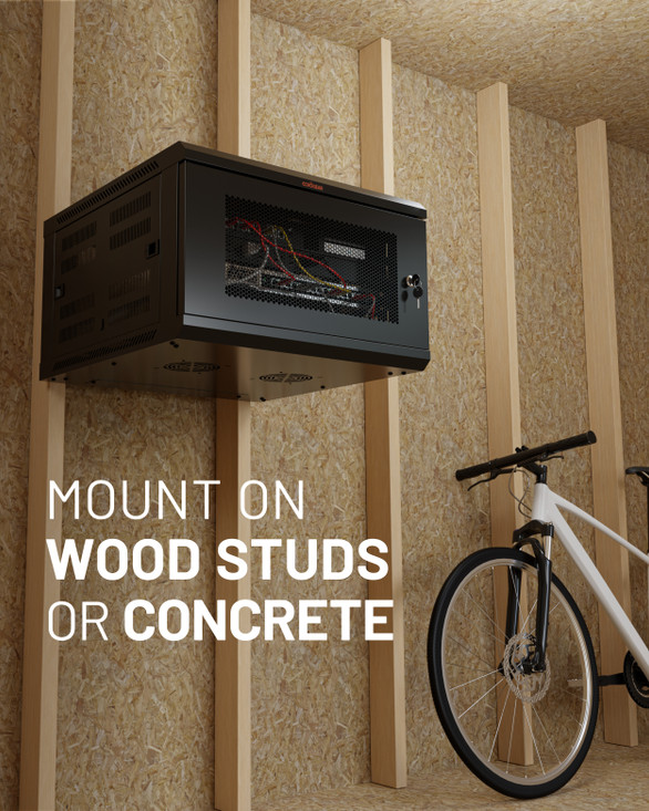 6U Open Enclosed Rack With 2 Rack Shelves