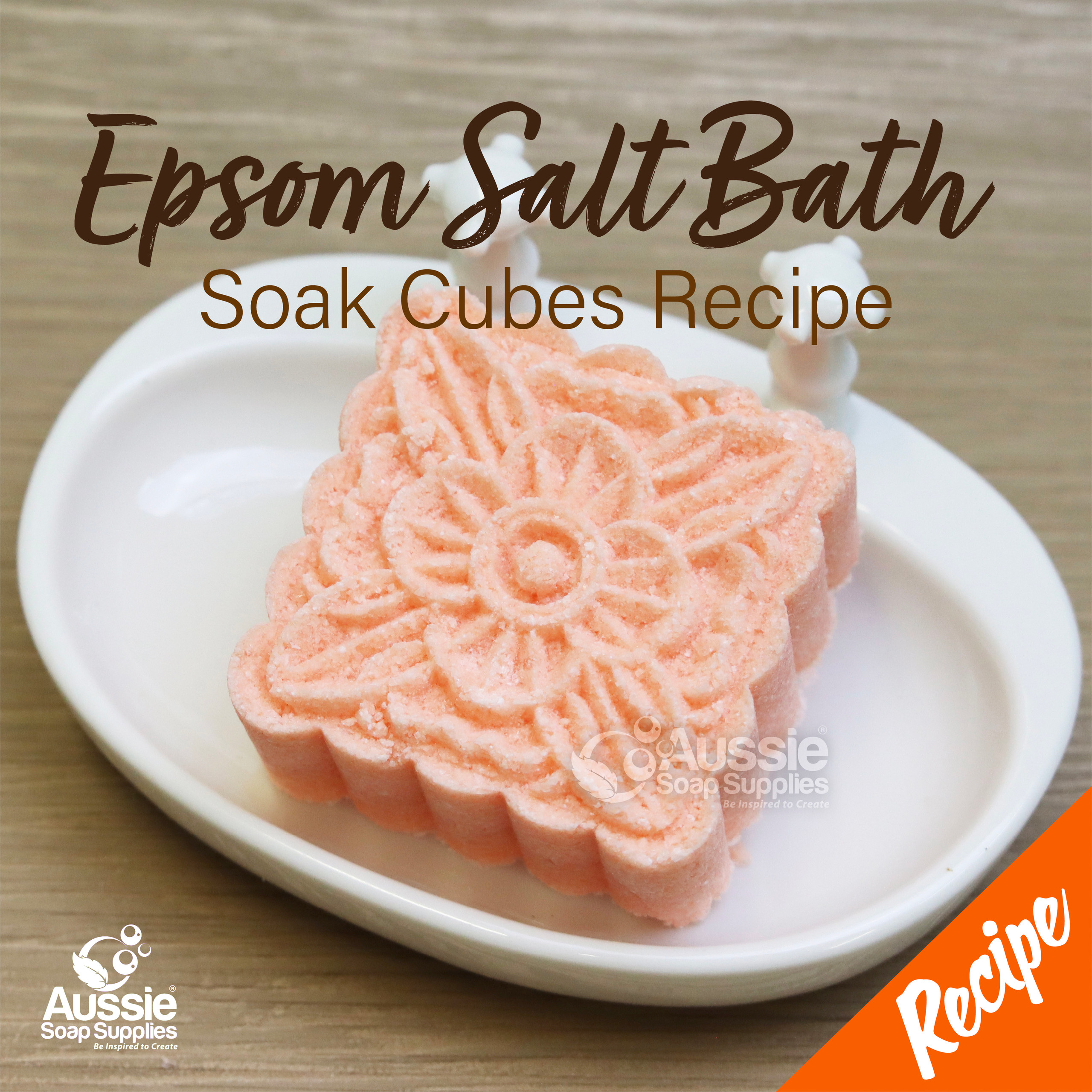 Simple Epsom Salt Bath Soak Cubes using Mooncake Press