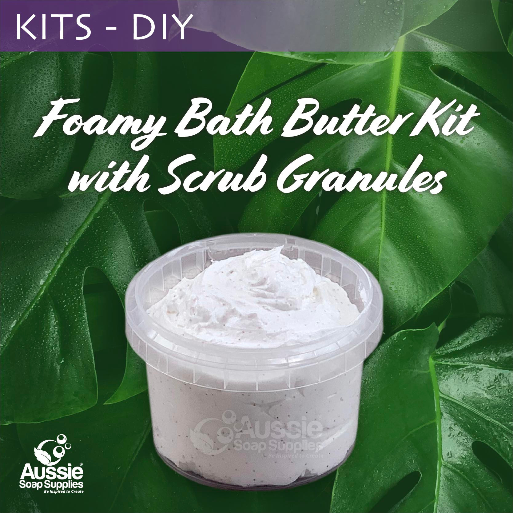 Foamy Bath Butter Kit with Botanical Scrub Granules