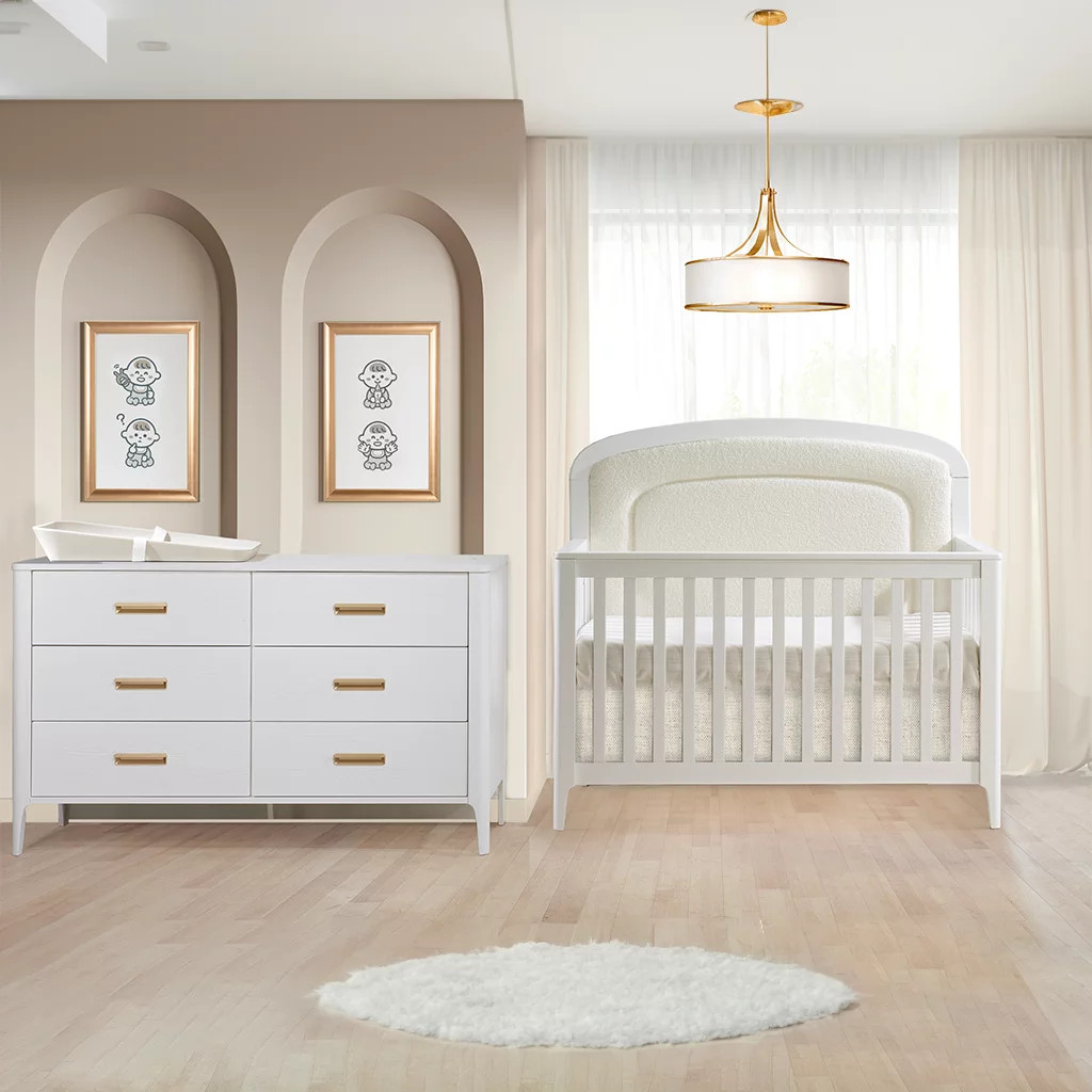 Natart Palo Conv. Crib With Upholstered Panel